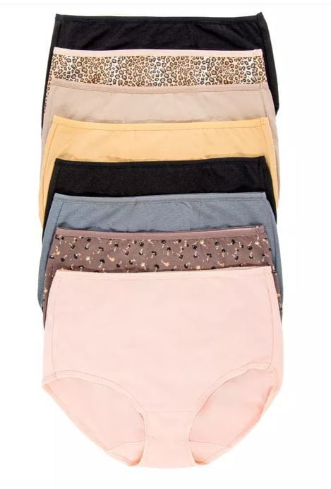 FELINA Women's Cotton Stretch Full Coverage High Waist Brief 8-Pack ...