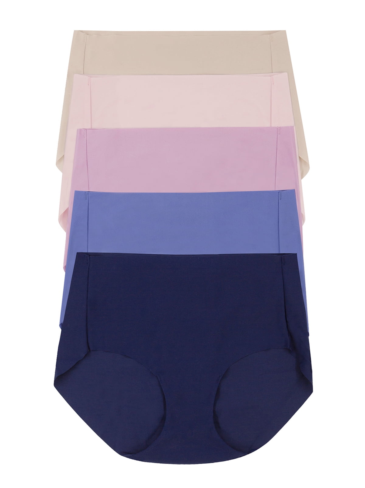 Felina - No Show Elastic-Free Hipster Underwear 5-Pack Invisible Underwear for Women ...