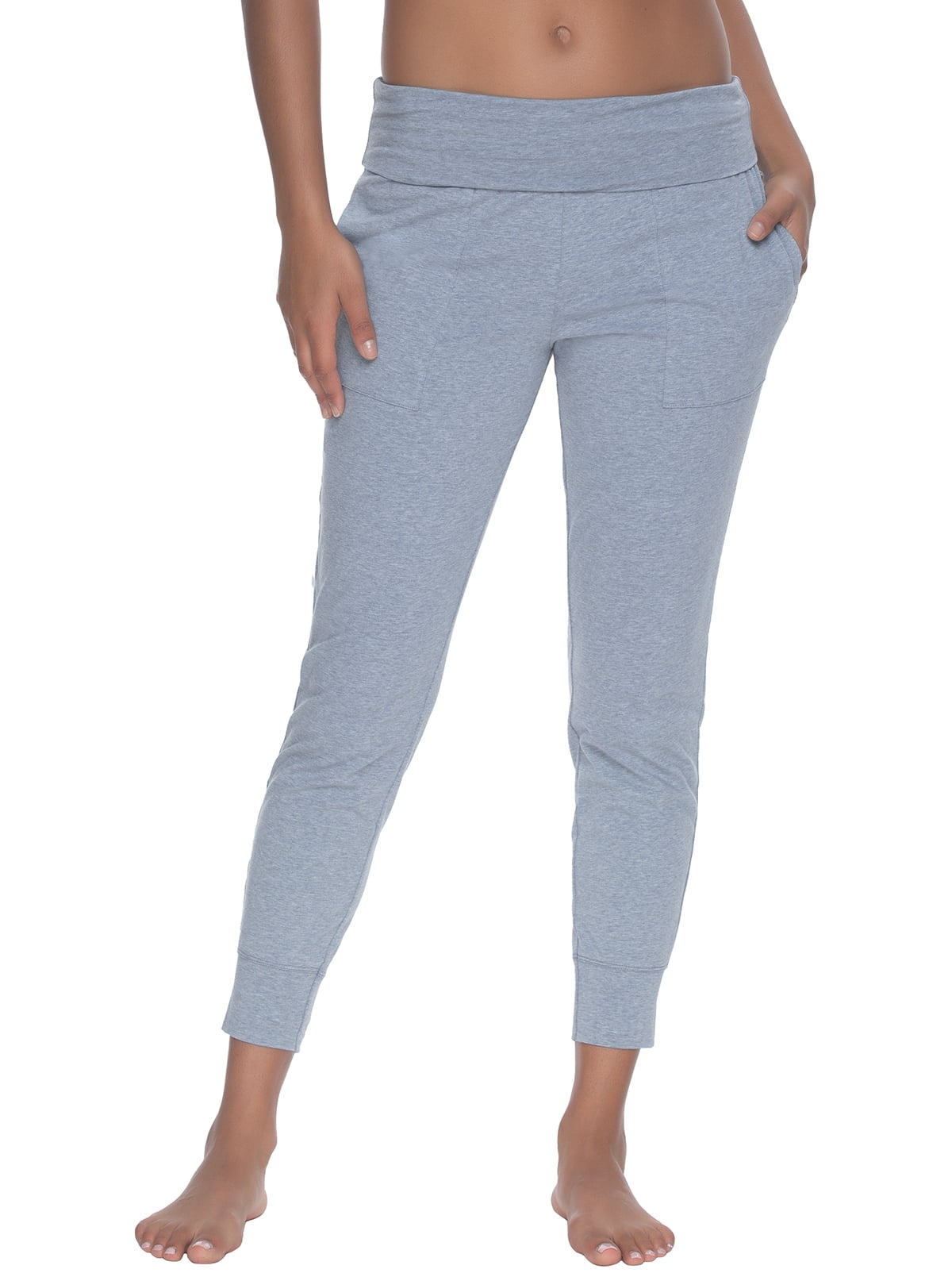 Felina | Organic Cotton Stretch Fold-Waist Joggers (Sky, Large ...