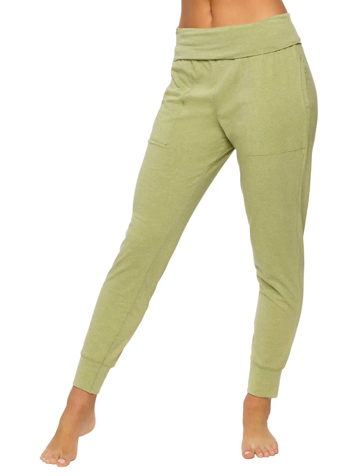 Felina | Organic Cotton Stretch Fold-Waist Joggers (Thyme, Medium ...