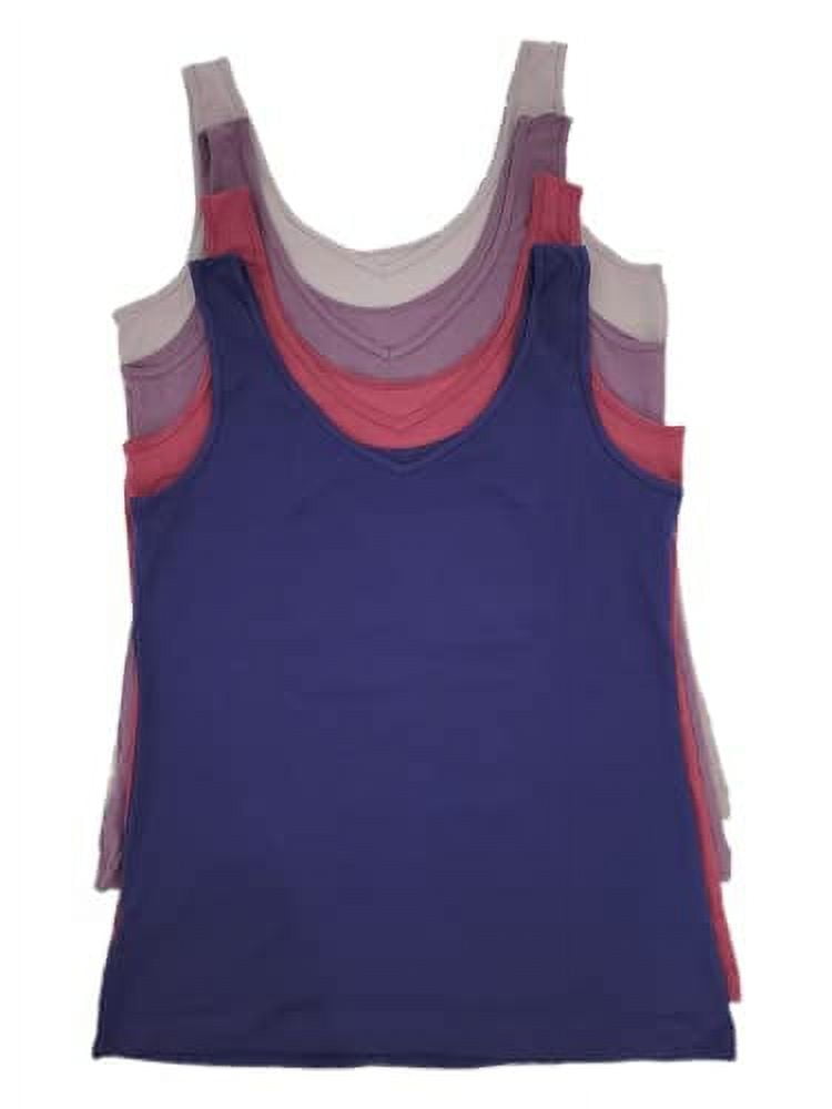 Felina Reversible Cotton Women’s Tank Top | 4-Pack (Anitra Purple ...