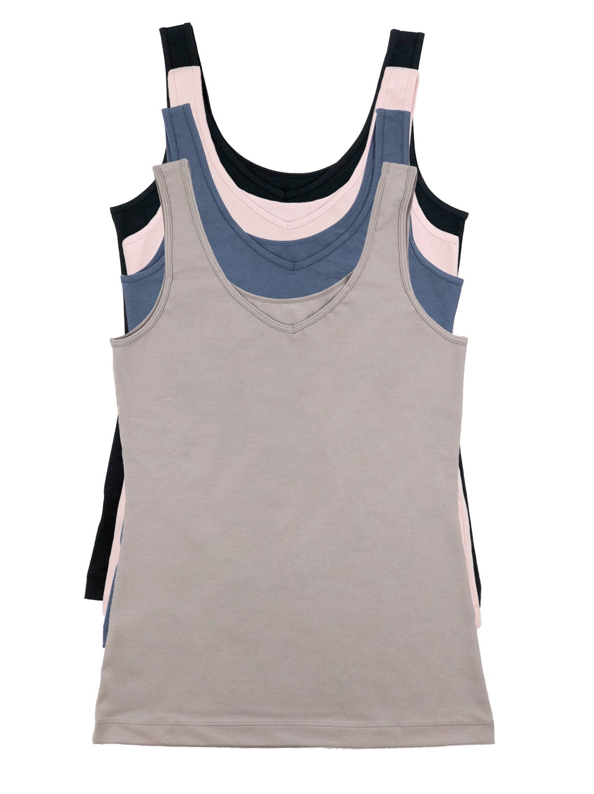 Felina Reversible Cotton Womens Tank Top | 4-Pack - Walmart.com
