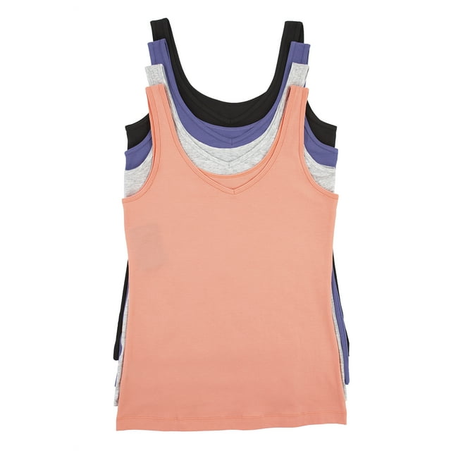 Felina Reversible Cotton Womens Tank Top 4 Pack Italian Garden Medium