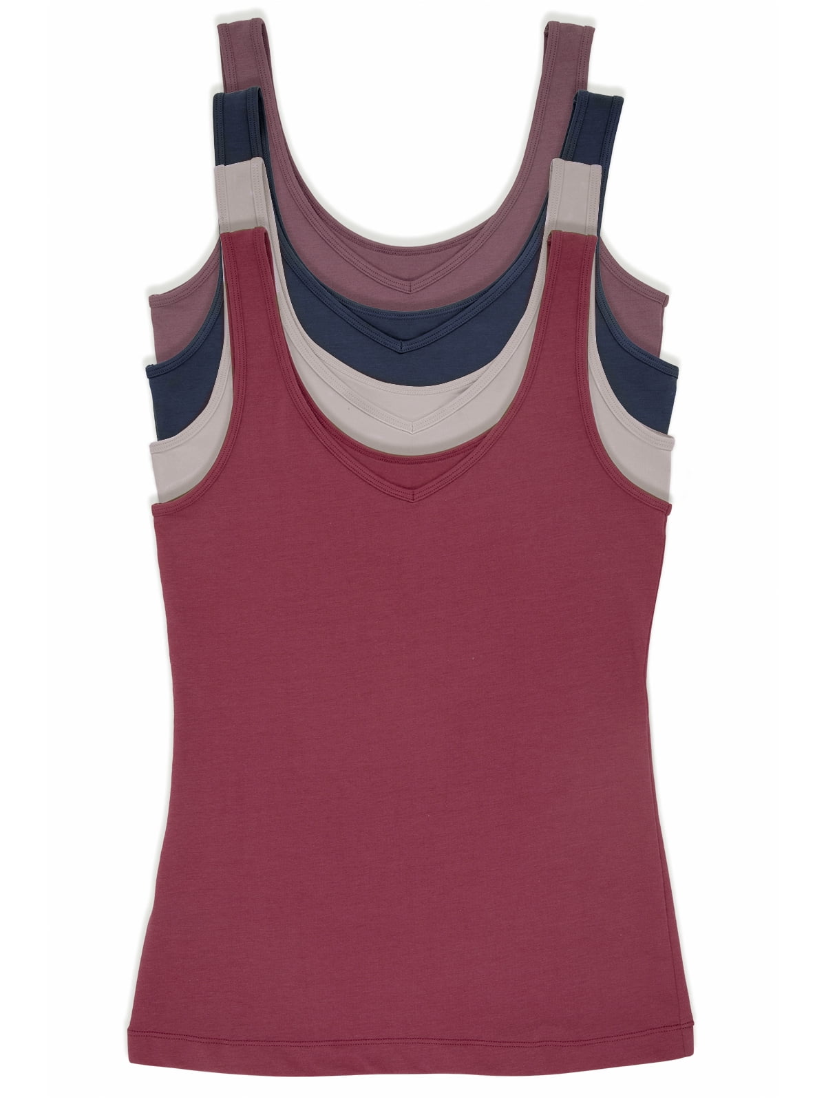 Felina Reversible Cotton Womens Tank Top | 4-Pack (Violet Sunset ...