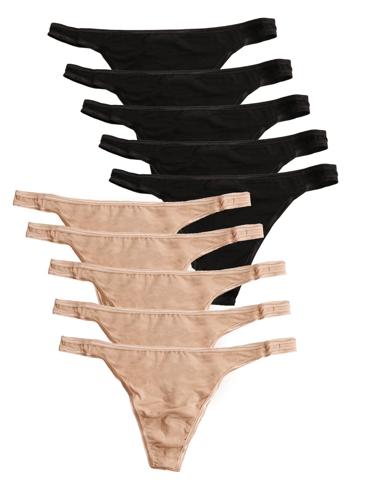 Felina | So Smooth Modal Low Rise Thong | Panty | 10 Pack (Black Fawn ...
