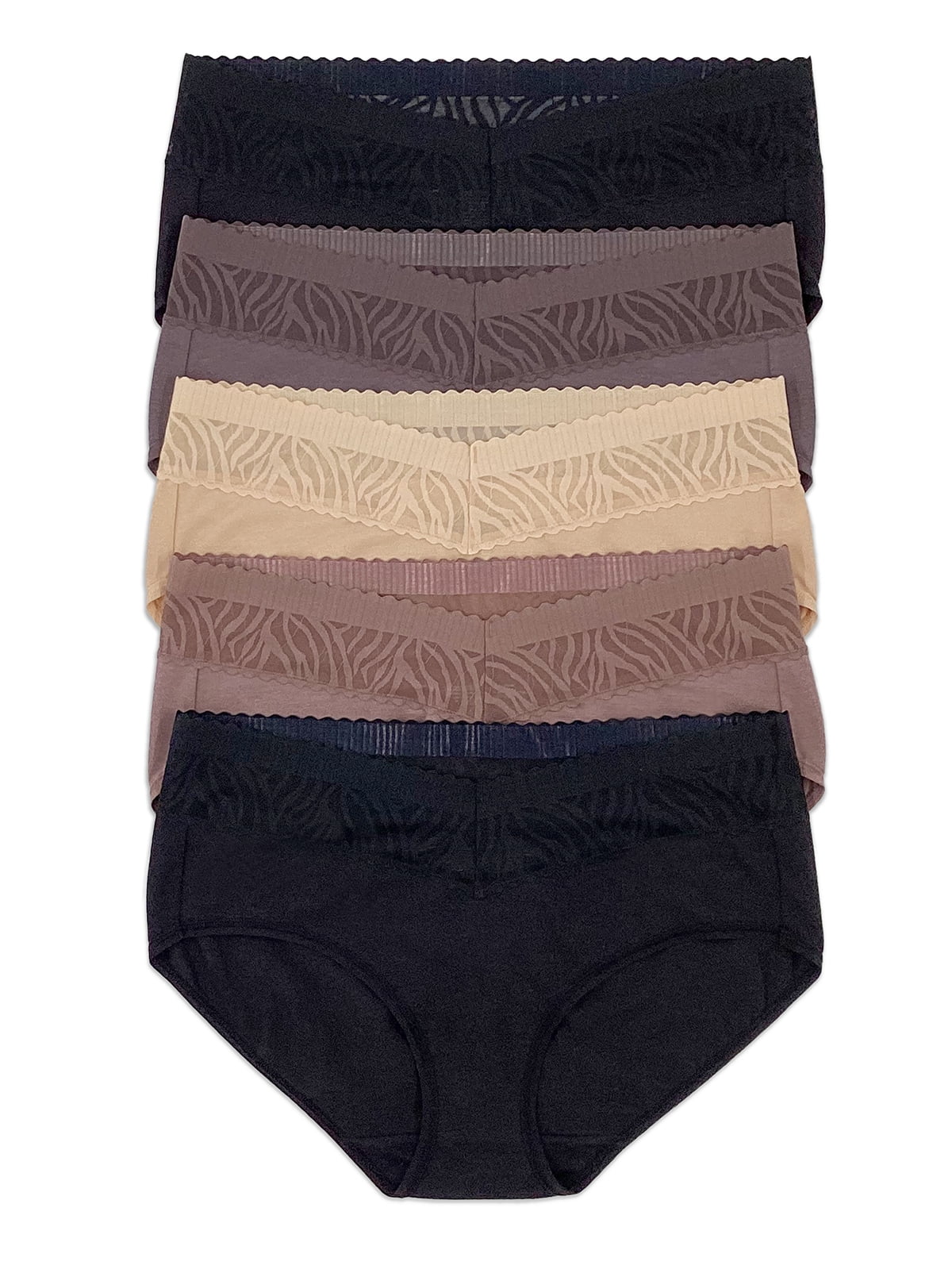 Felina - Stay In Place Hipster Underwear 5-Pack - Breathable Cotton ...