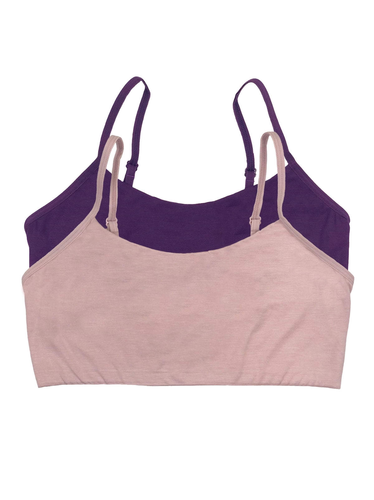 Felina Super Soft Modal Bralette 2-Pack (Violet Ice Plum, Large ...