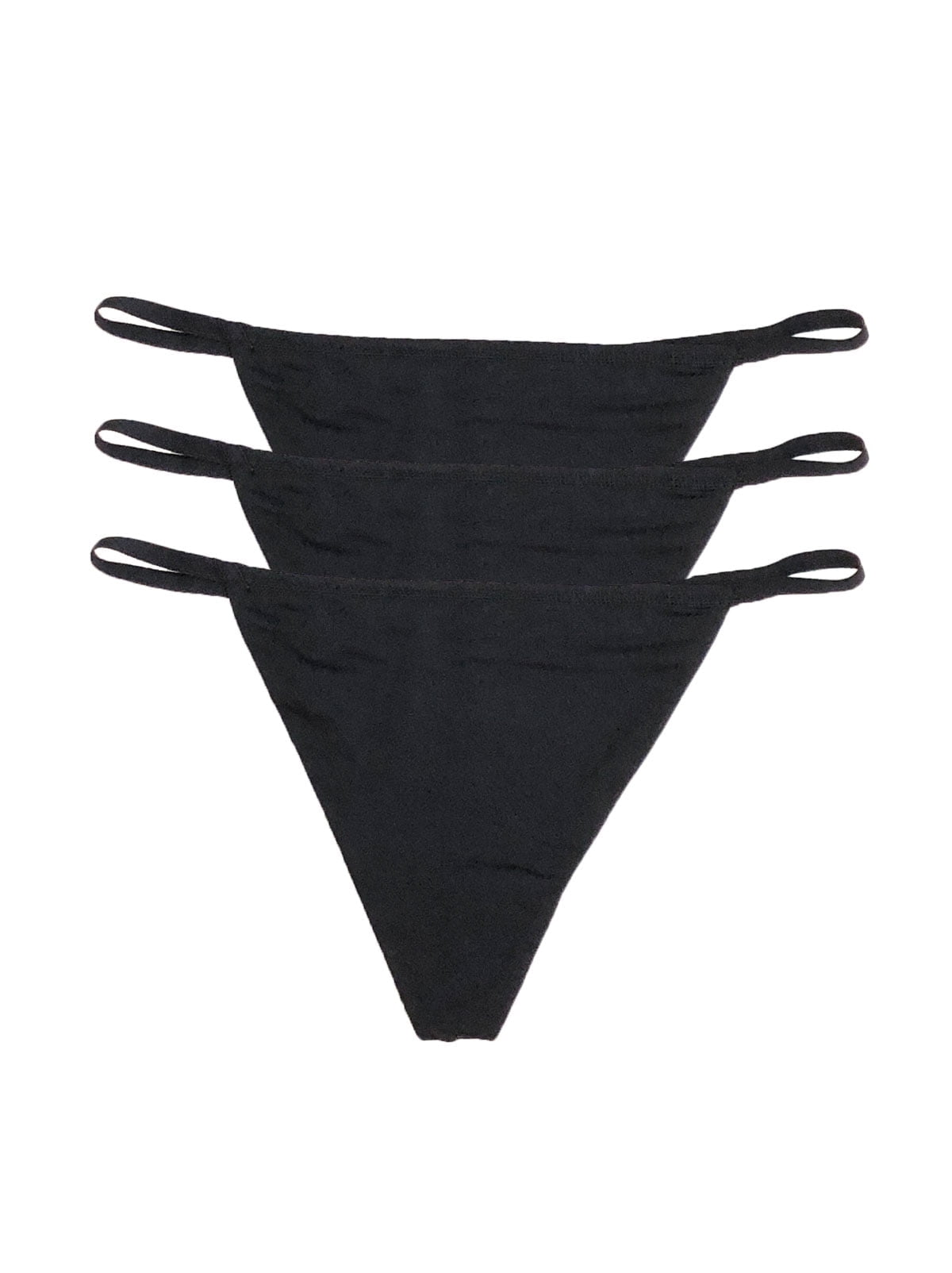 Felina Women's Blissful Basic G-String 3-Pack | Panty | Stretch (Black ...