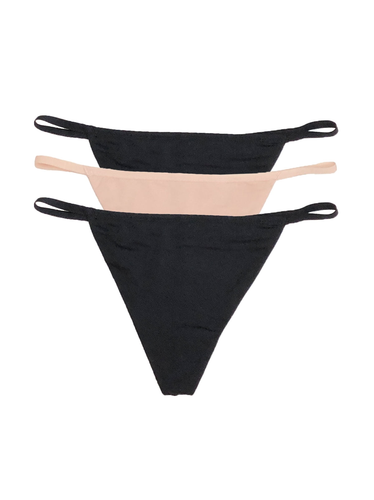 Felina Women's Blissful Basic G-String 3-Pack | Panty | Stretch (Black Sugar Baby, 1X/2X ...