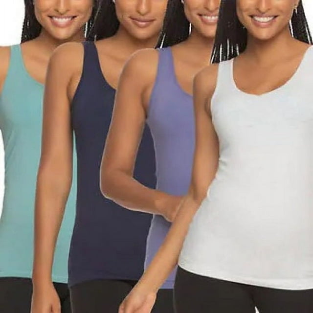 Felina Women's Cotton Modal Reversible Layering Tank Top 4 Pack, Form ...