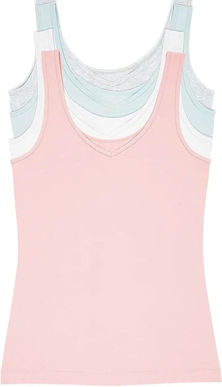 Felina Women's Reversible Cotton Tank Top, 4-Pack (Pastel Hues, X-Large ...