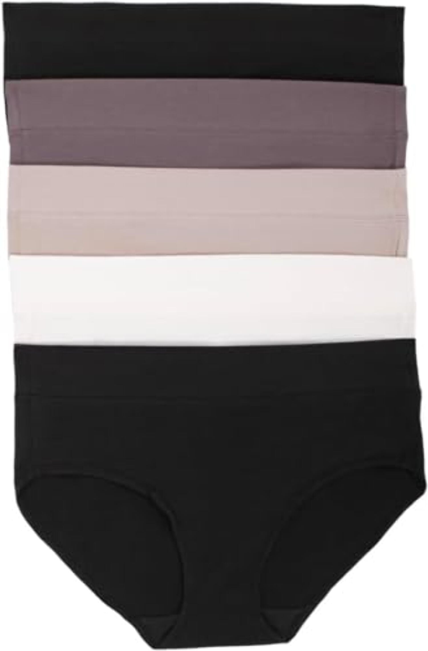 Felina Womens 5 Pack Pima Cotton Wide Waistband Hipster (US, Alpha ...