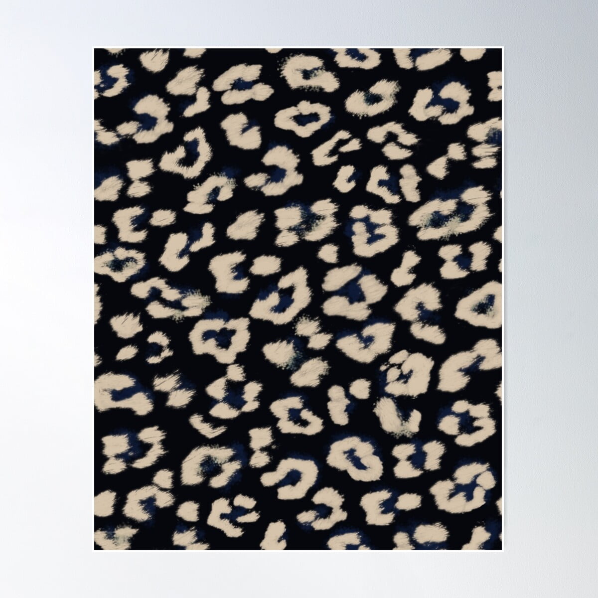 Feline Animal Print Black And Beige Poster Wall Art, Modern Wall Decor ...