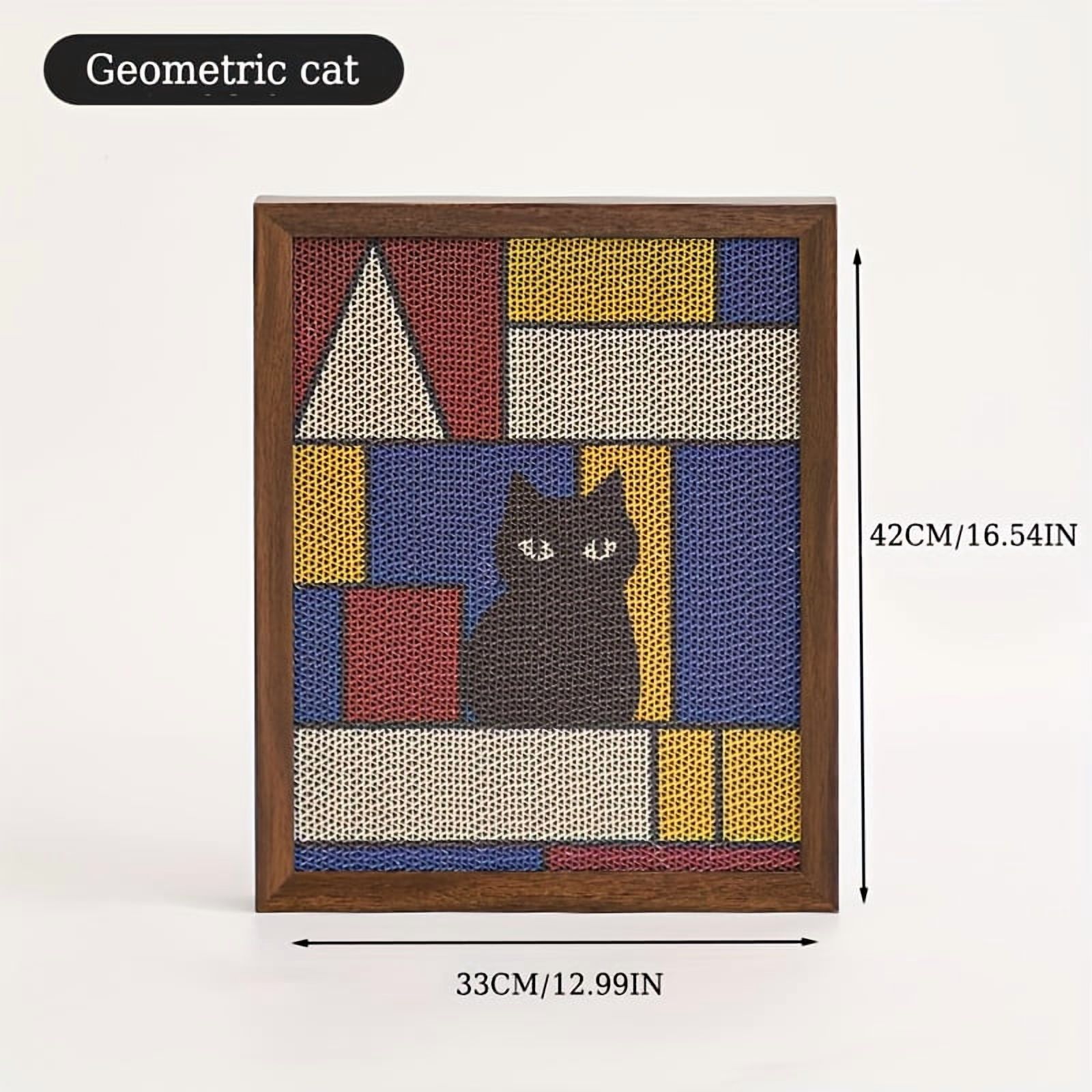 Feline Art Cat Scratcher - Grip-Resistant w/ Oil Painting Design - Wall ...