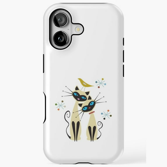 Feline Atomic Cats Mid Century Modern Retro Graphic Design Case with ...