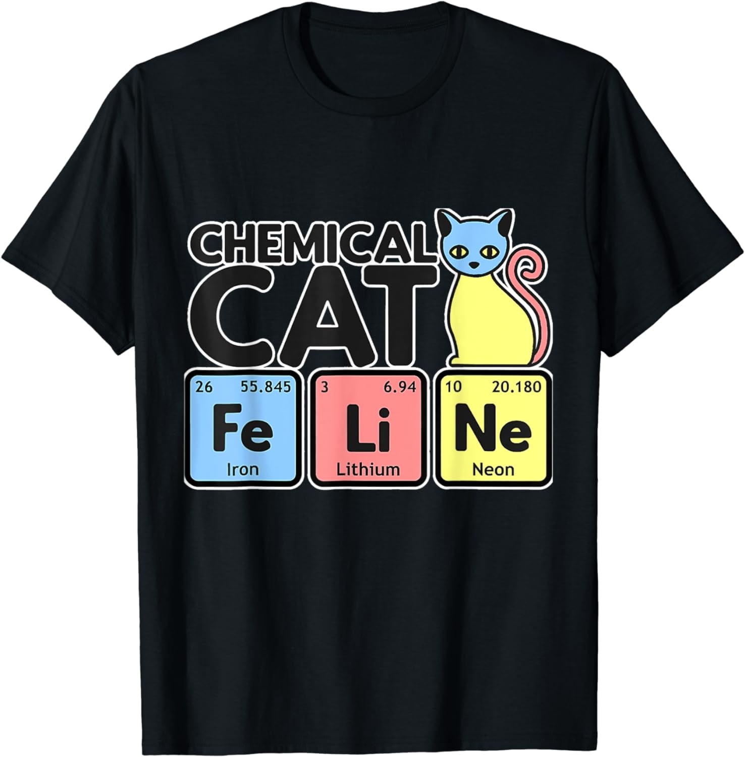 Feline Cat Periodic Table Elements Fun Chemical Cat T-Shirt - Walmart.com