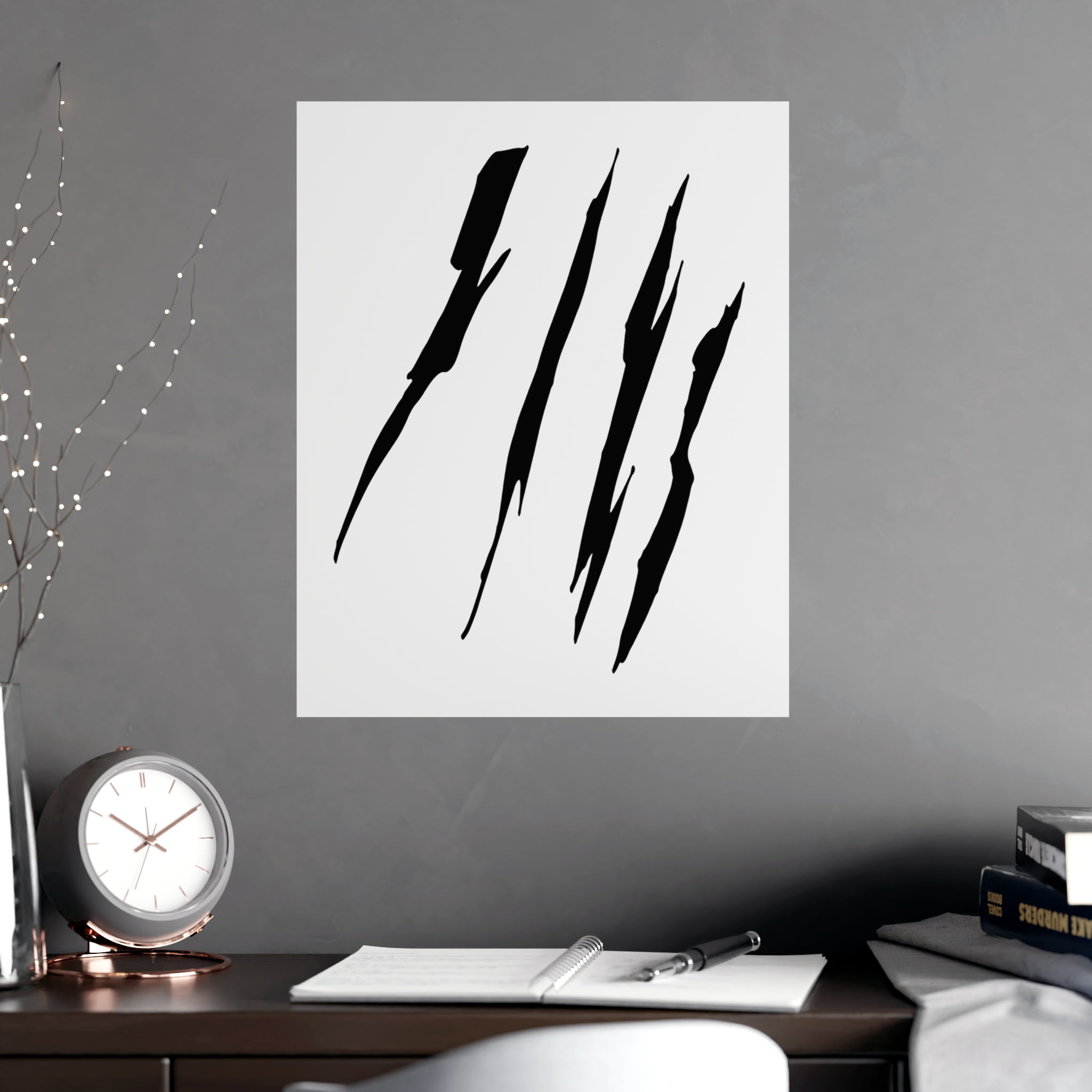 Feline Claw Marks Scratch Vertical and Horizontal Matte Posters ...