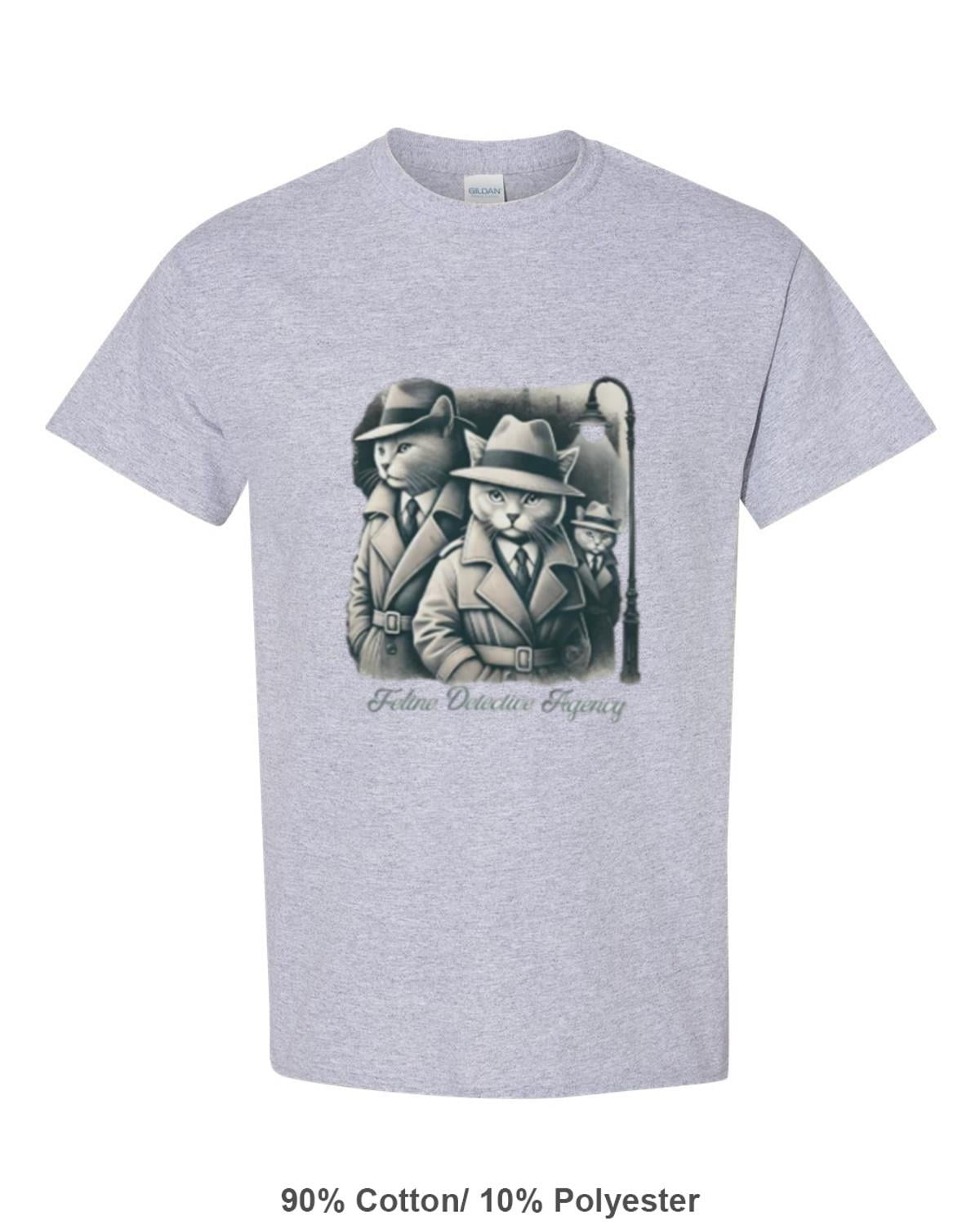 Feline Detective Agency Cute Cat Sleuth T-Shirt, for men & women, up to ...