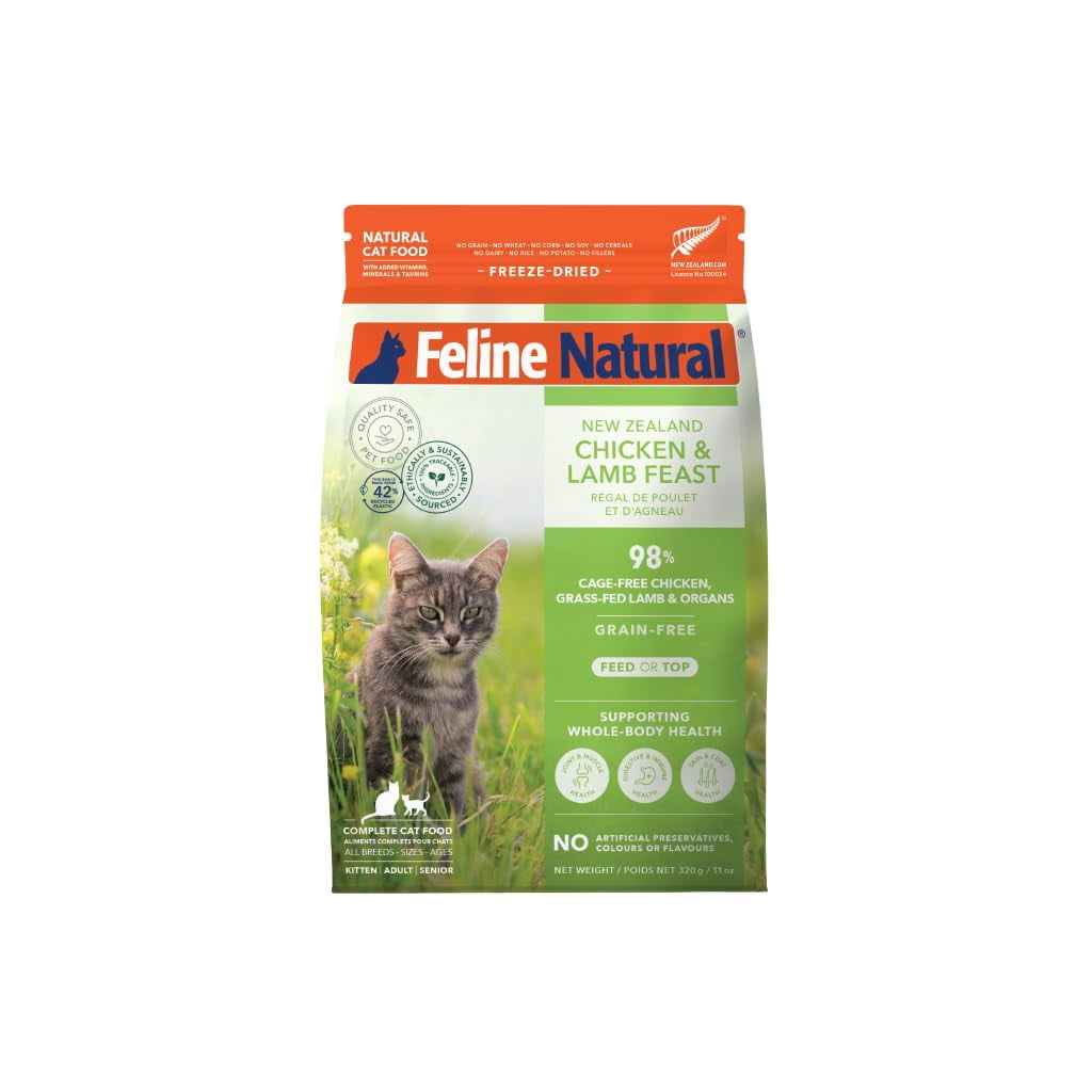 Feline Natural Grain-Free Freeze TMA2 Dried Cat Food - Chicken & Lamb ...