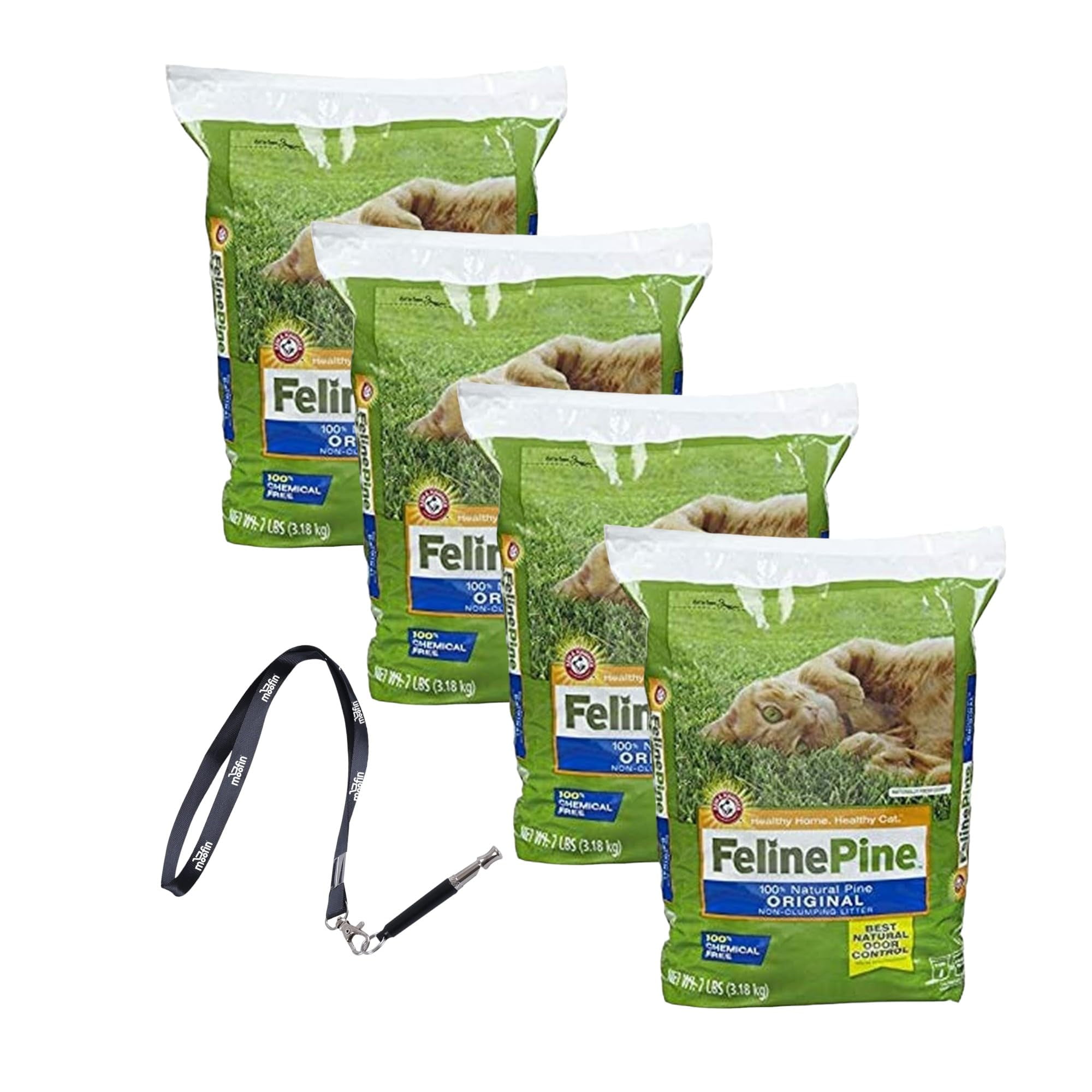 Feline Pine Cat Litter, 7 Lb Pellet Cat Litter with Silicone Pet Bowl ...