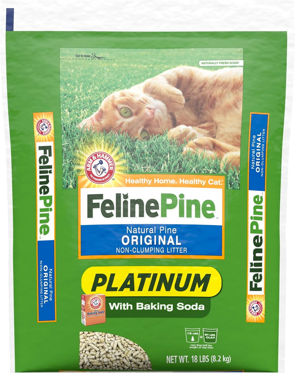 Feline Pine Platinum Non-Clumping Cat Litter, Feline Pine Cat Litter ...