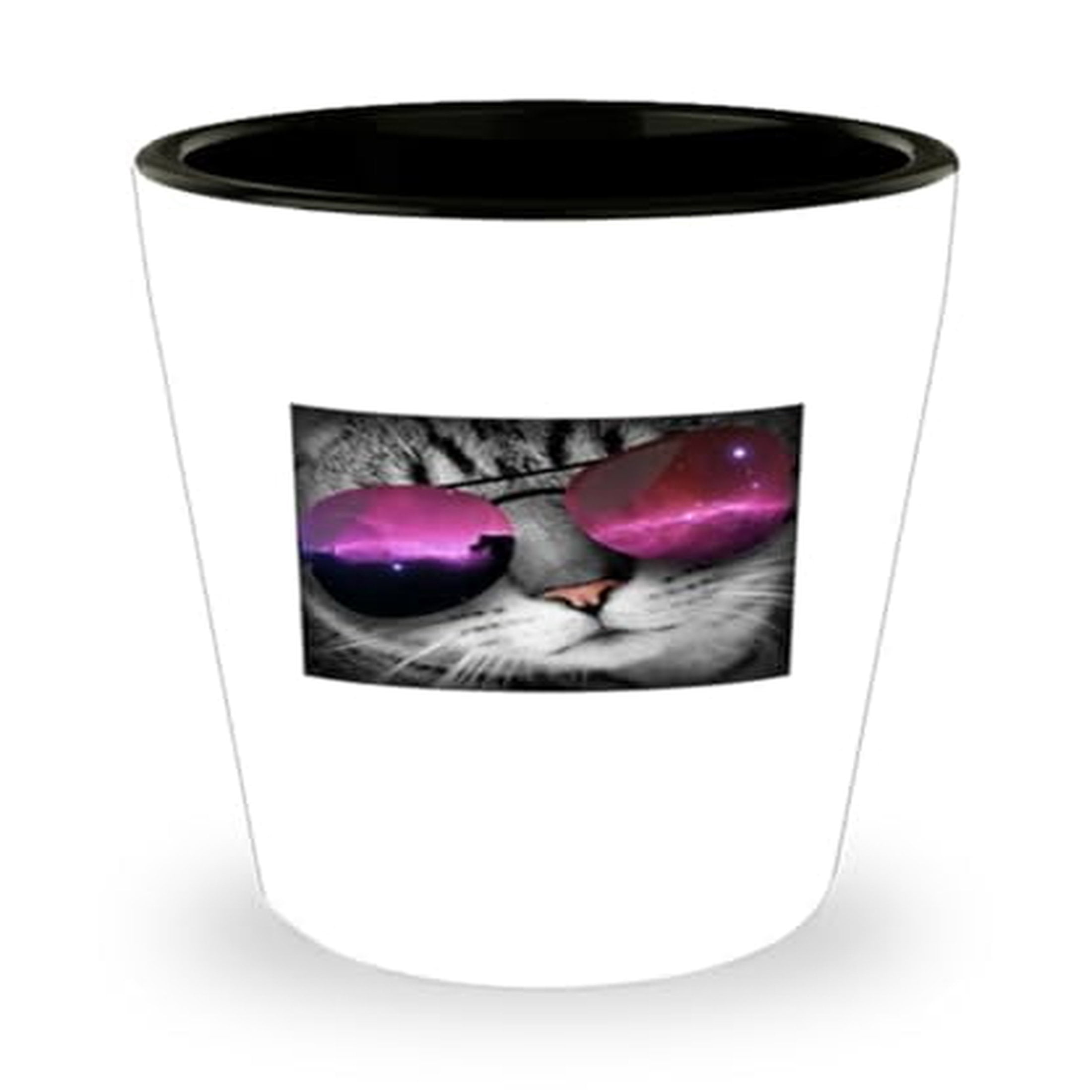 Feline Shot Glass, Funky Cat In Space Travel, Funny Cat Gift, Mini ...