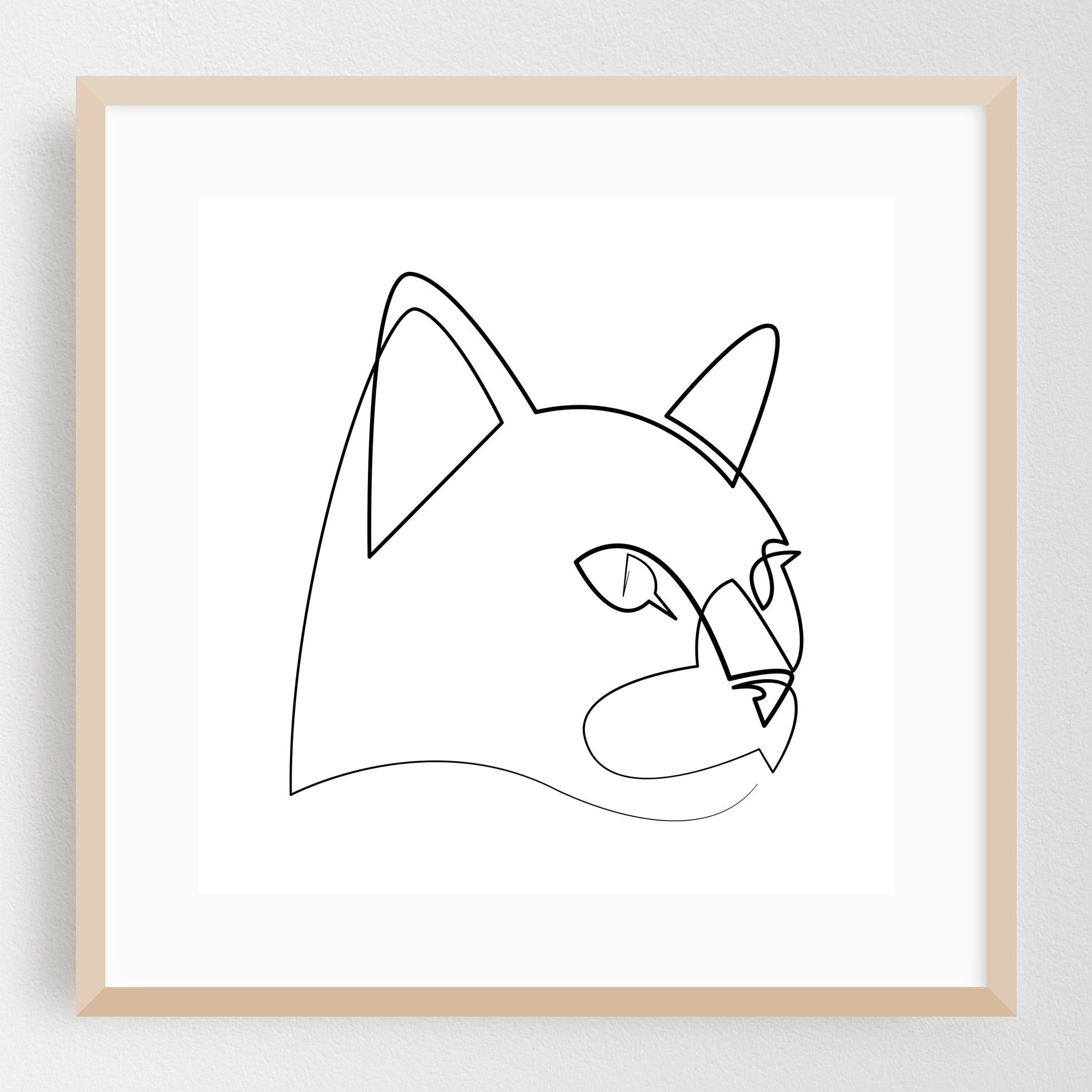 Feline - one line - Line Drawing Line Art Cat Abstract Minimalist ...