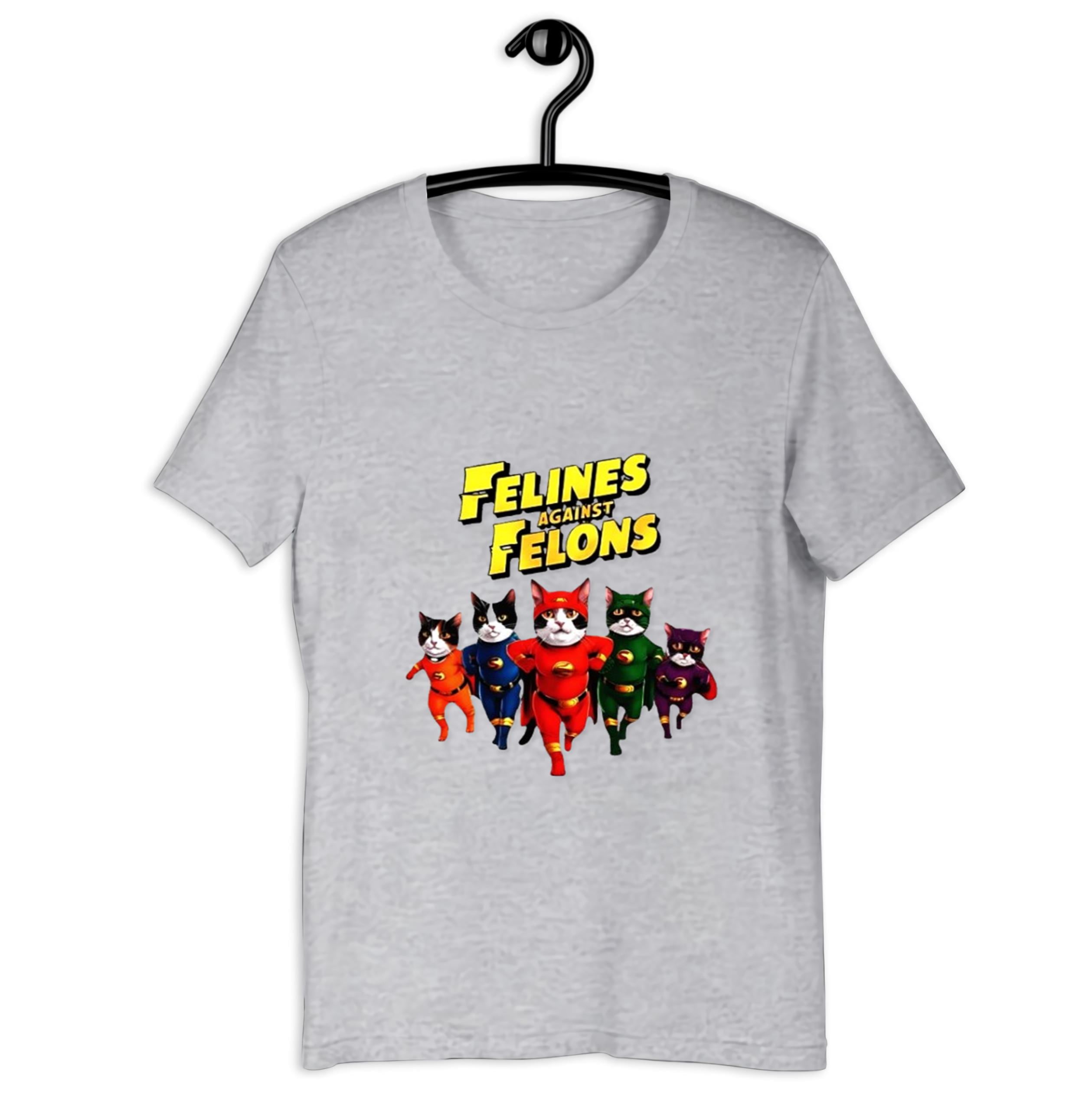 Felines Against Felons Super Cats Cartoon Cute shirt-removebg-preview ...