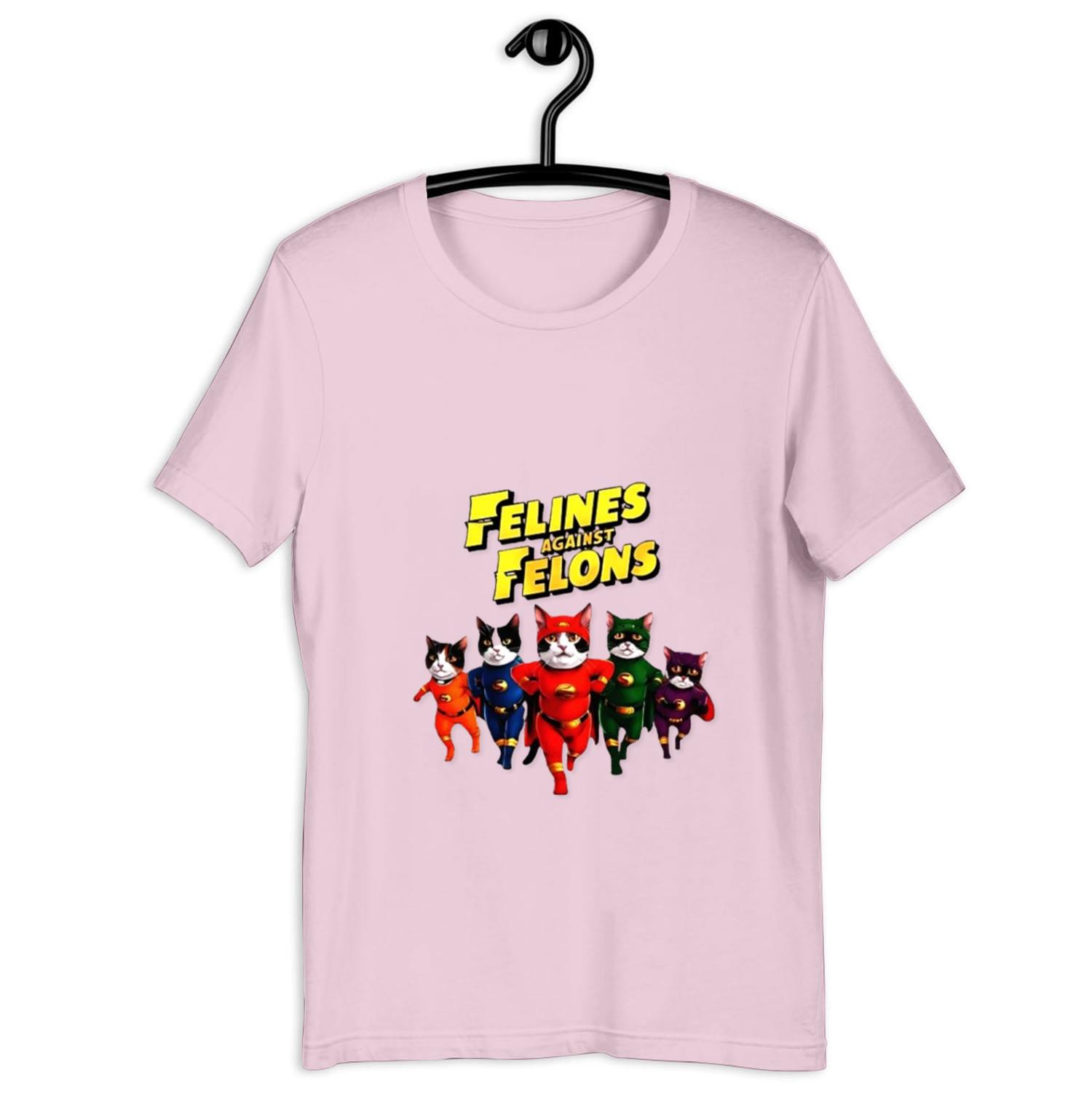 Felines Against Felons Super Cats Cartoon Cute shirt-removebg-preview ...