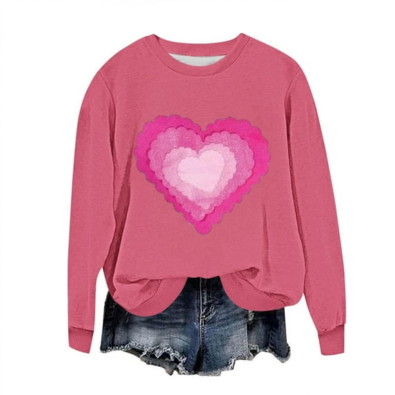 Felirenzacia 5XL Women’s Valentine Pullover Love Letter Print Long ...