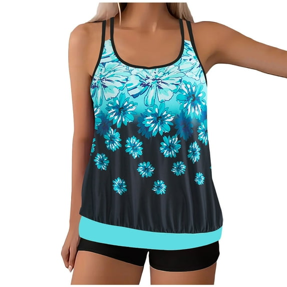 Felirenzacia Big and Tall Women's 2 Piece Tankini Sets with Boyshorts ...