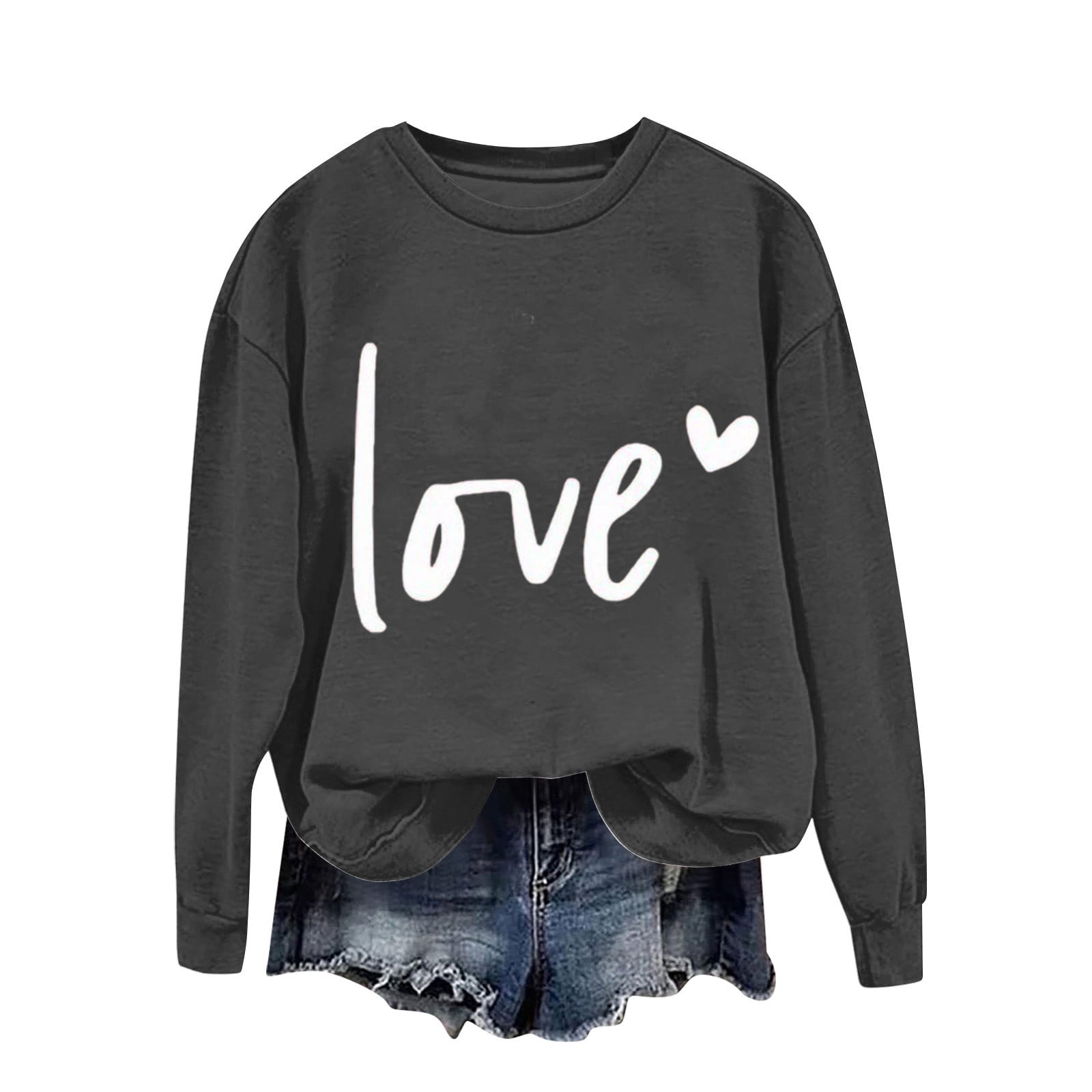 Felirenzacia Big and Tall Women’s Valentine Pullover Sweet Heart Design ...