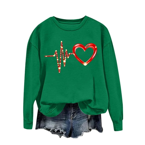 Felirenzacia Big and Tall Women’s Valentine Pullover Sweet Heart Design ...