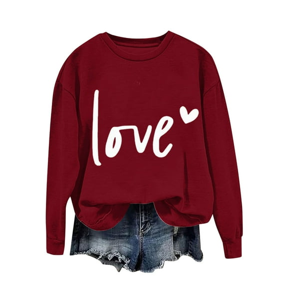 Felirenzacia Big and Tall Women’s Valentine Pullover Sweet Heart Design ...