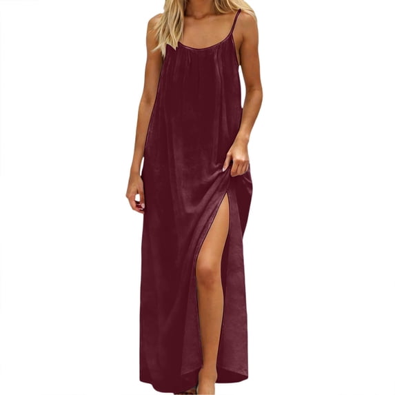 Felirenzacia Cami Dresses for Women Cami Lounge Dress Backless Solid ...