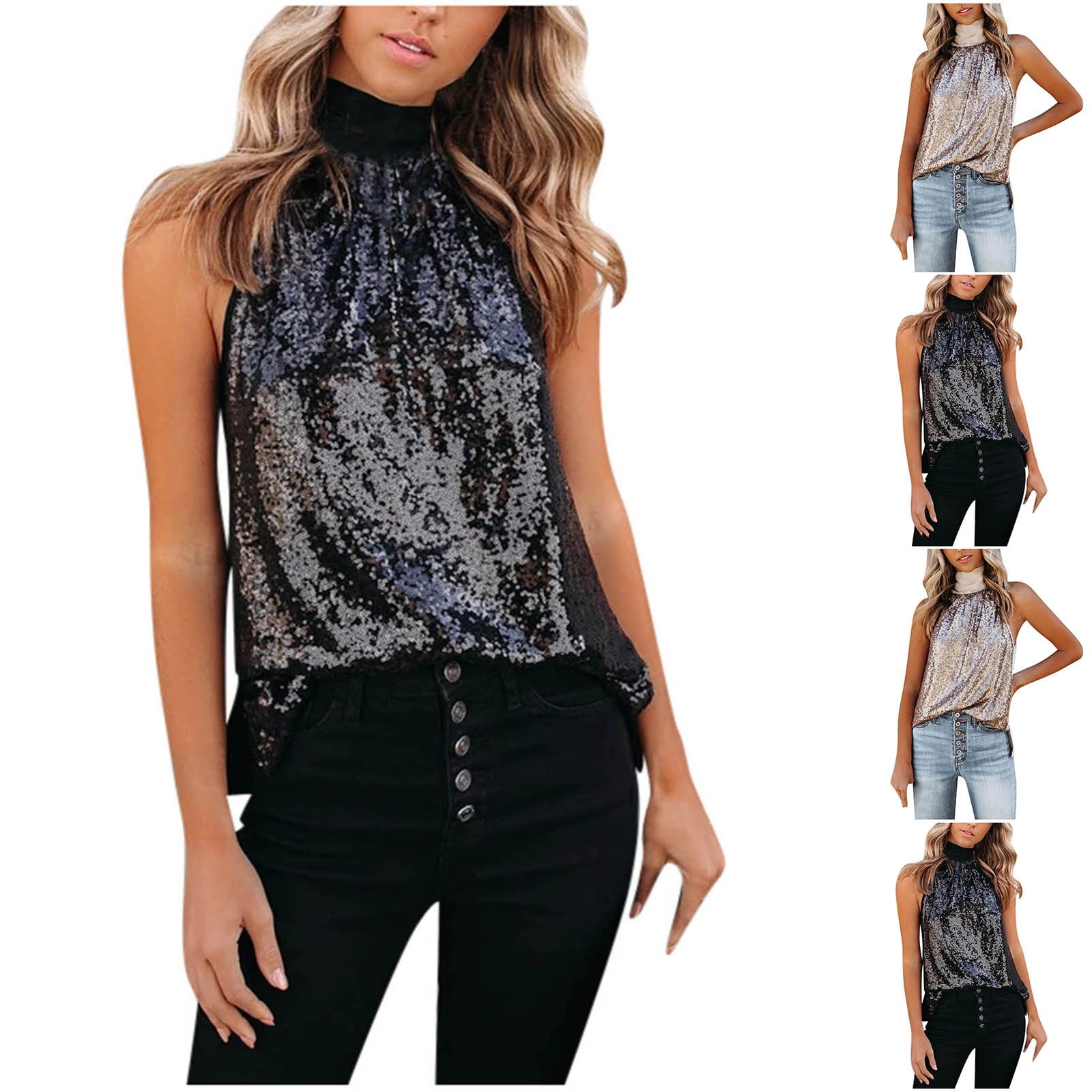 Felirenzacia Fashionable Women's Spring And Summer Casual Sequin Round ...