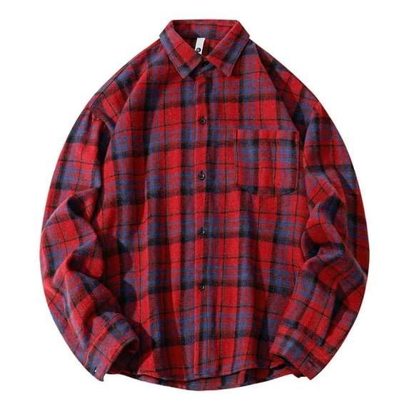 Felirenzacia George Big and Tall Men's Plaid Shirt, Chest Pocket Tartan ...