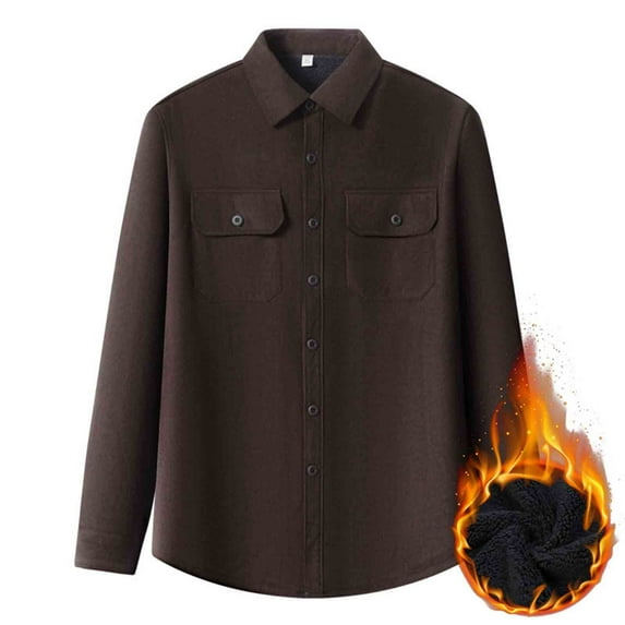 Felirenzacia George Men and Big Men's Fleece Line Corduroy Shirt ...