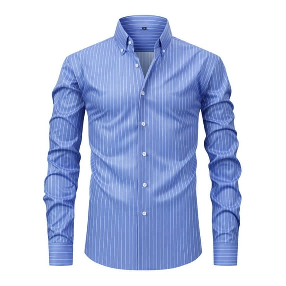 Felirenzacia George Men and Big Men's Shirt, Classic Striped Long ...