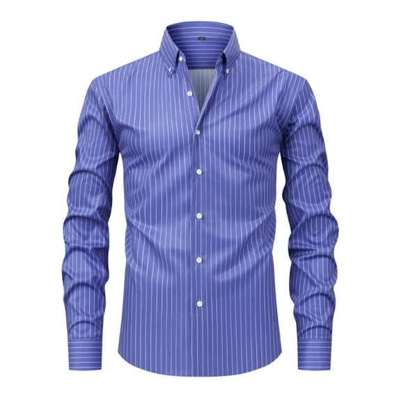 Felirenzacia George Men and Big Men's Shirt, Classic Striped Long ...