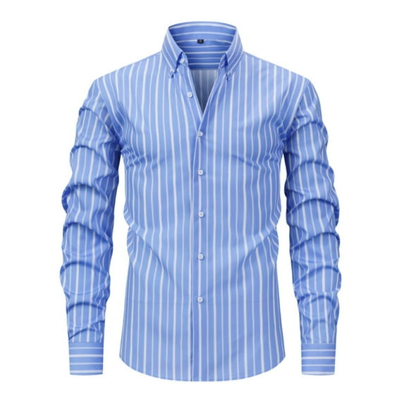 Felirenzacia George Men and Big Men's Shirt, Vintage Striped Long ...