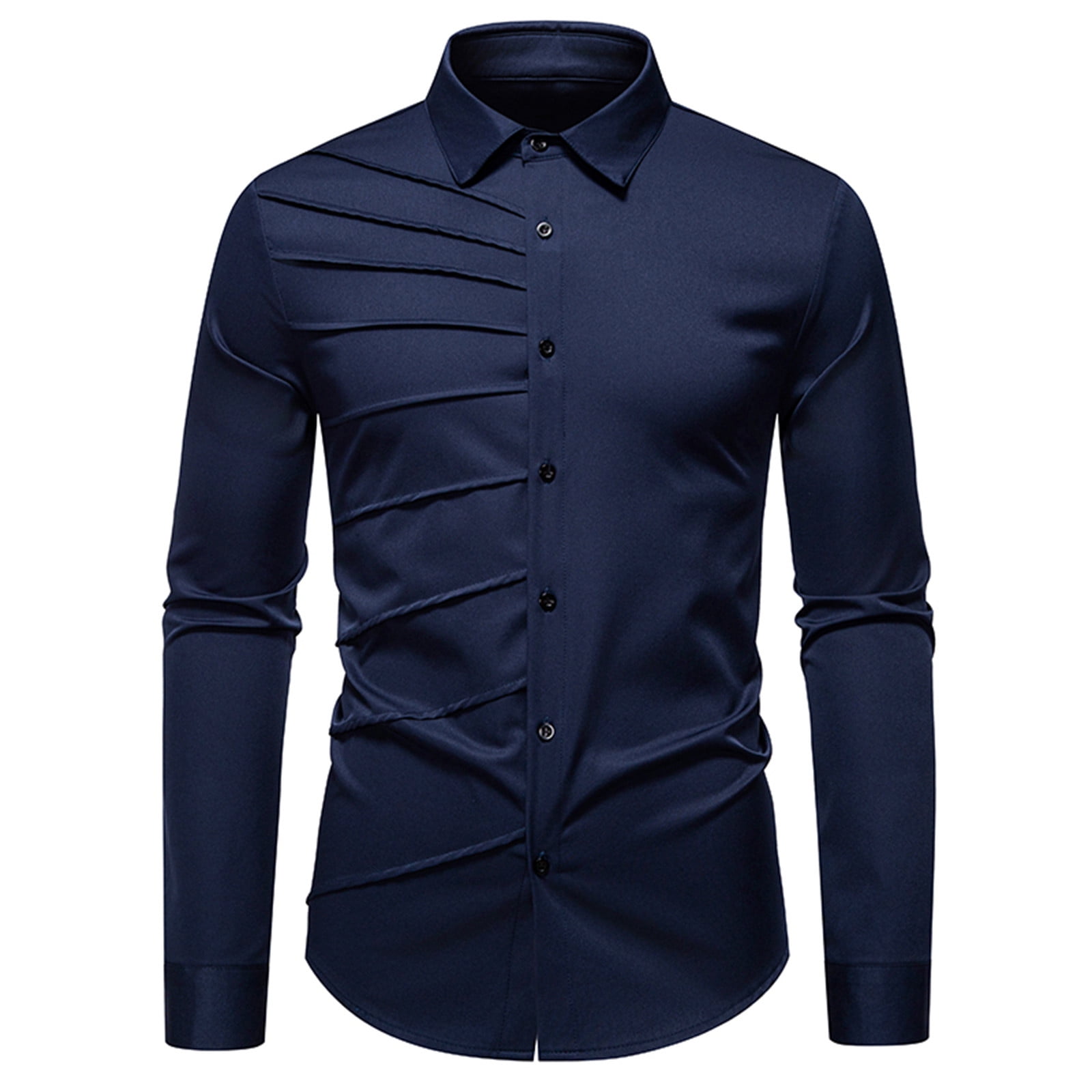 Felirenzacia George Men's Dress Shirt, Long Sleeve Ribbed Bussiness ...