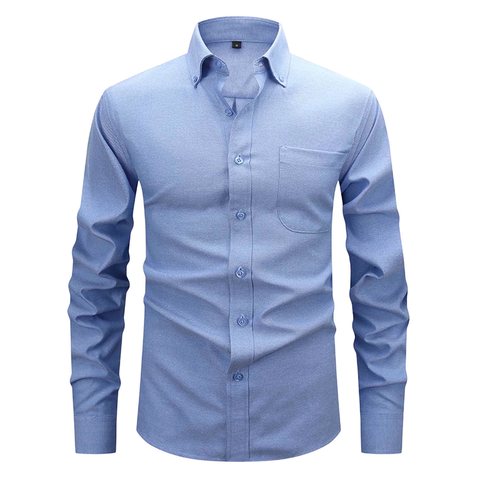 Felirenzacia George Men's Fitted Dress Shirt, Classic Chest Pocket Long ...