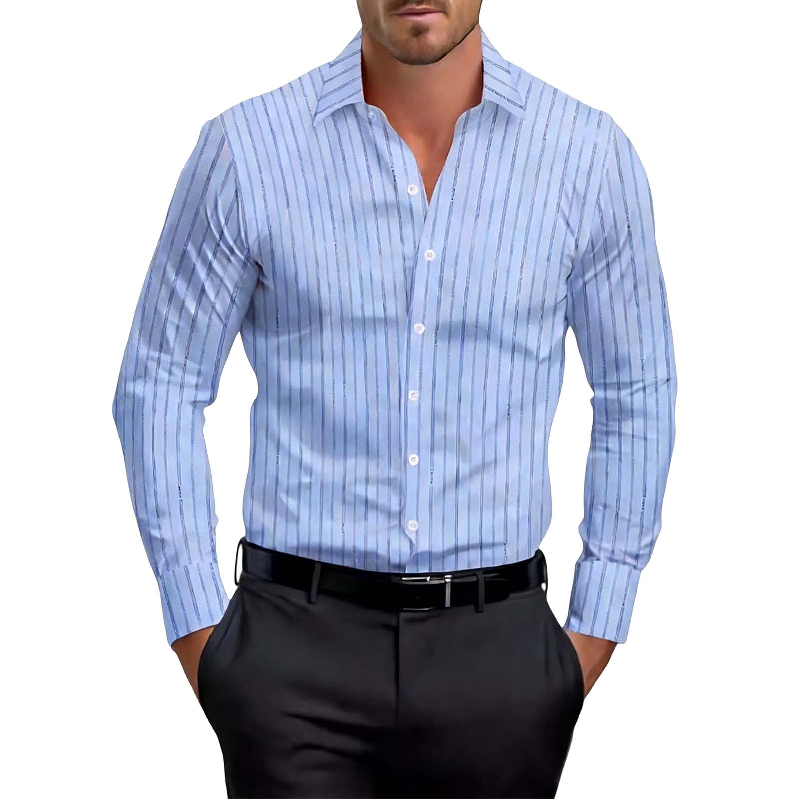 Felirenzacia George Men's Hot Stamping Striped Long Sleeve Bussiness ...