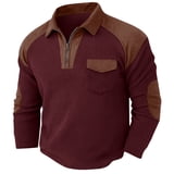 Felirenzacia George Men's Quarter Zip Front Walf Knit Patch Sweatshirt ...