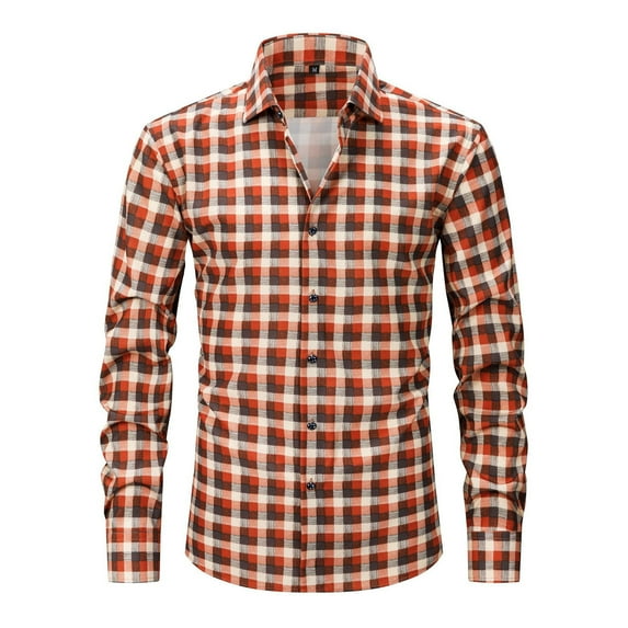 Felirenzacia George Men's Stretchy Plaid Shirt, Classic Fitted Tartran ...