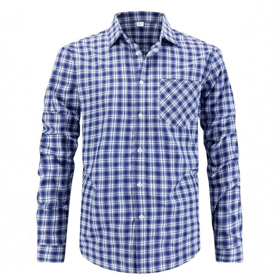 Felirenzacia George Men's Tattersall Dress Shirt, Chest Pocket Plaid ...