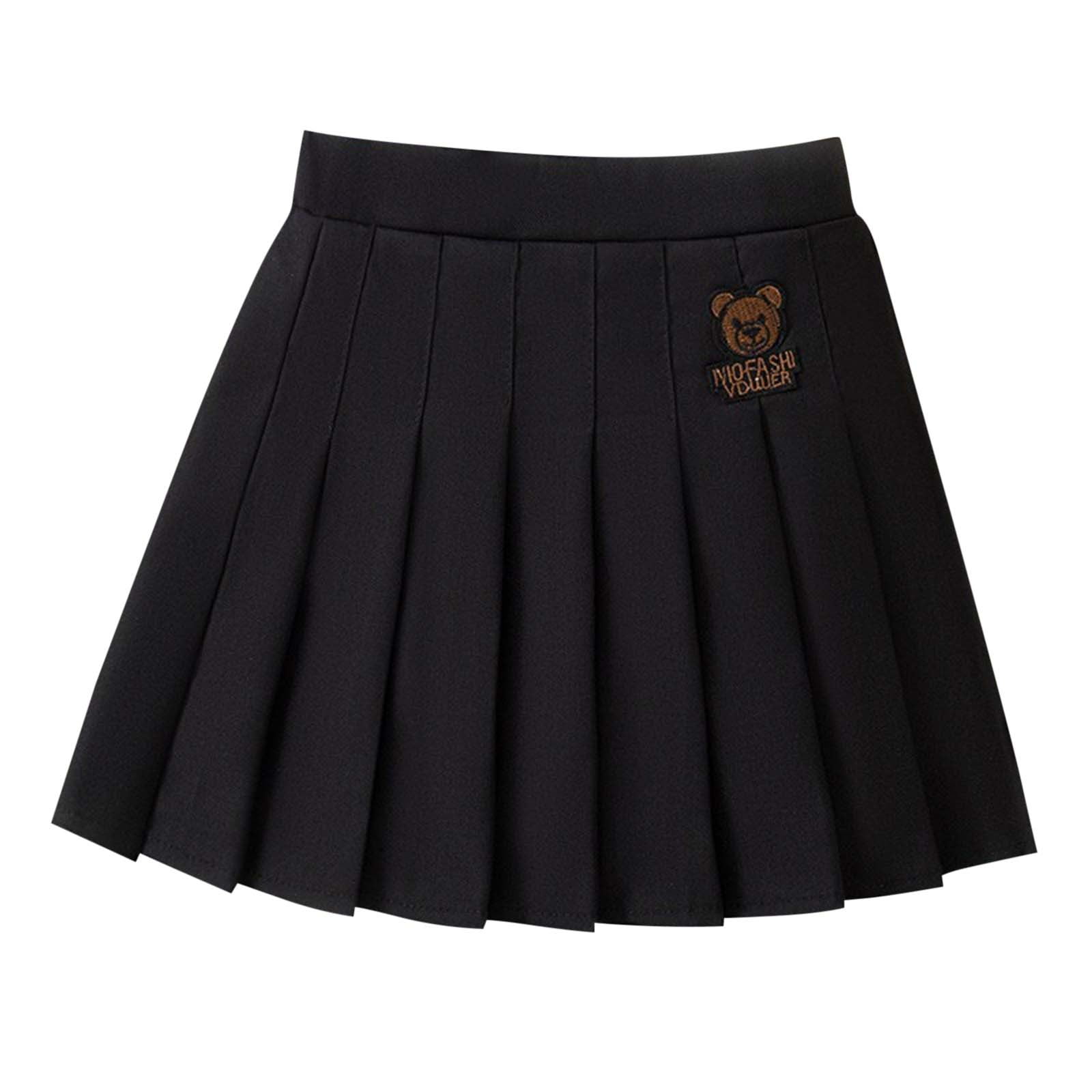 Felirenzacia Kids Girls Skater Skirt High Waisted Pleated Mini Skort ...