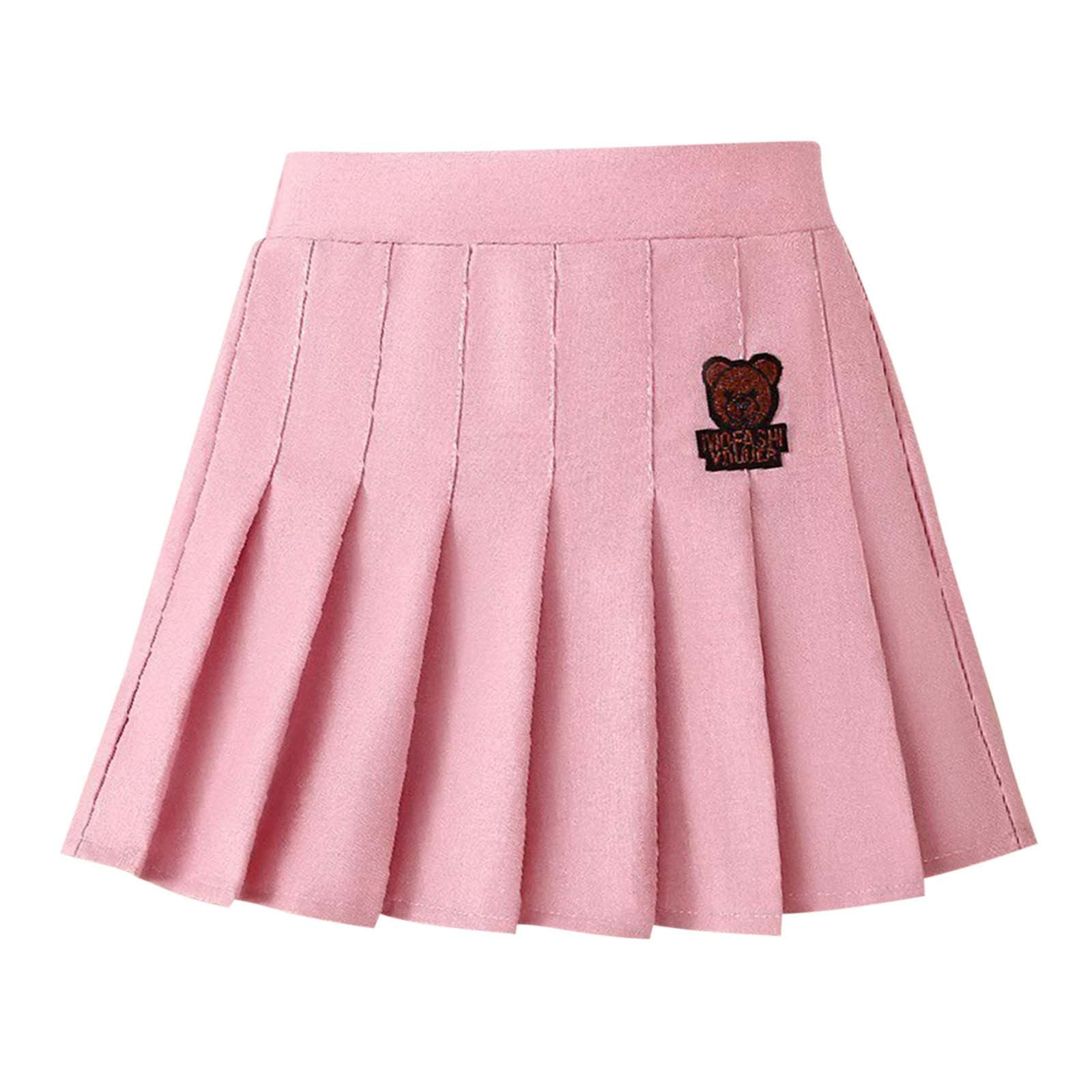 Felirenzacia Kids Girls Skater Skirt High Waisted Pleated Mini Skort ...