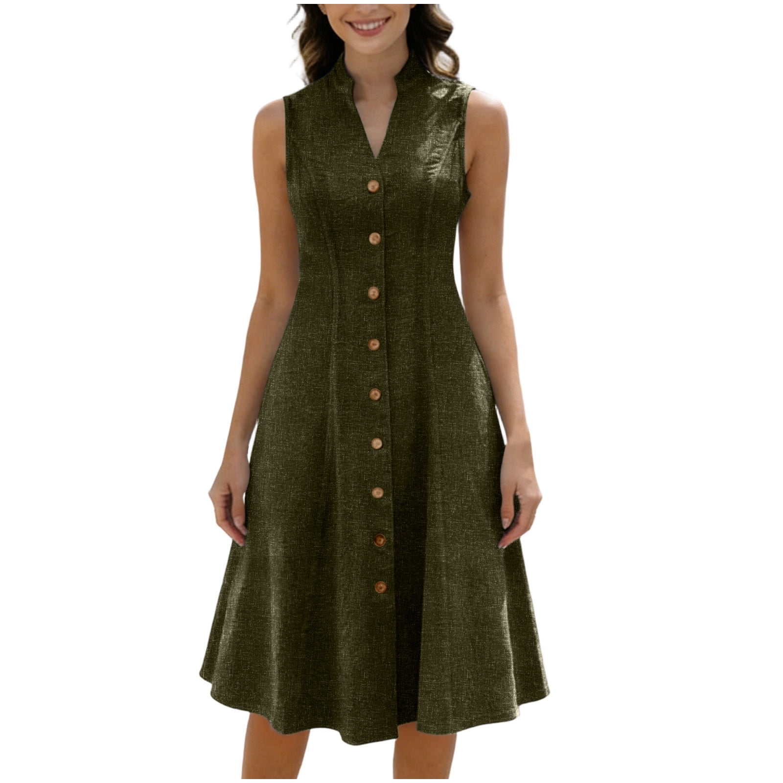 Felirenzacia Linen Dresses for Women Casual Long Dress Lightweight ...